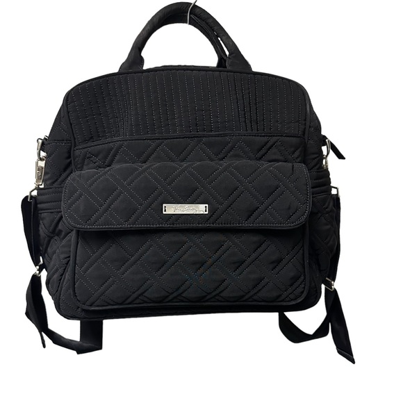 Vera Bradley | Bags | Vera Bradley Baby Diaper Bag Backpack Tote Black ...